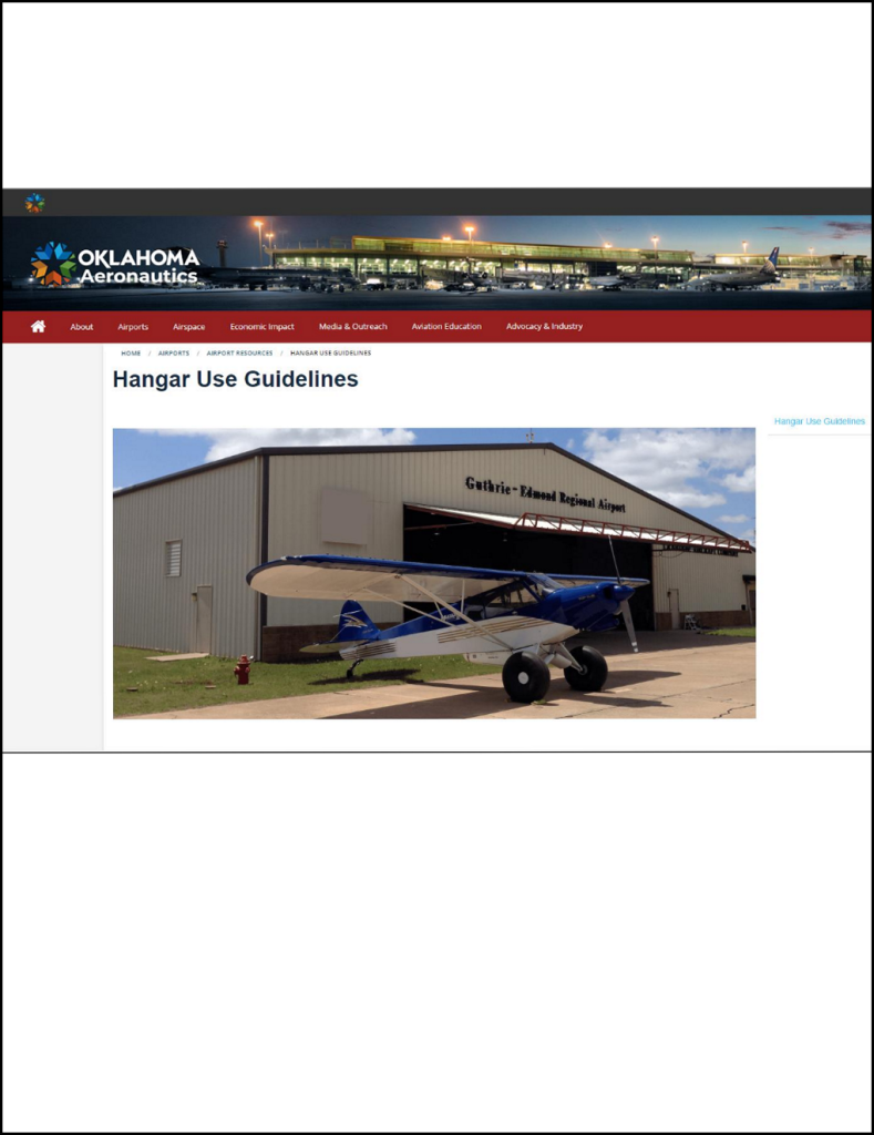 OAC Hangar Use Guidelines – Airside Planning, Design, Construction ...